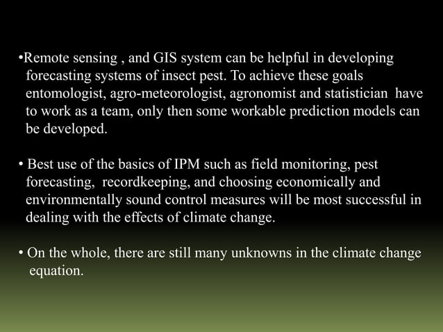 Climate change and its Impact on Insect Pest | PPTX | Agriculture ...