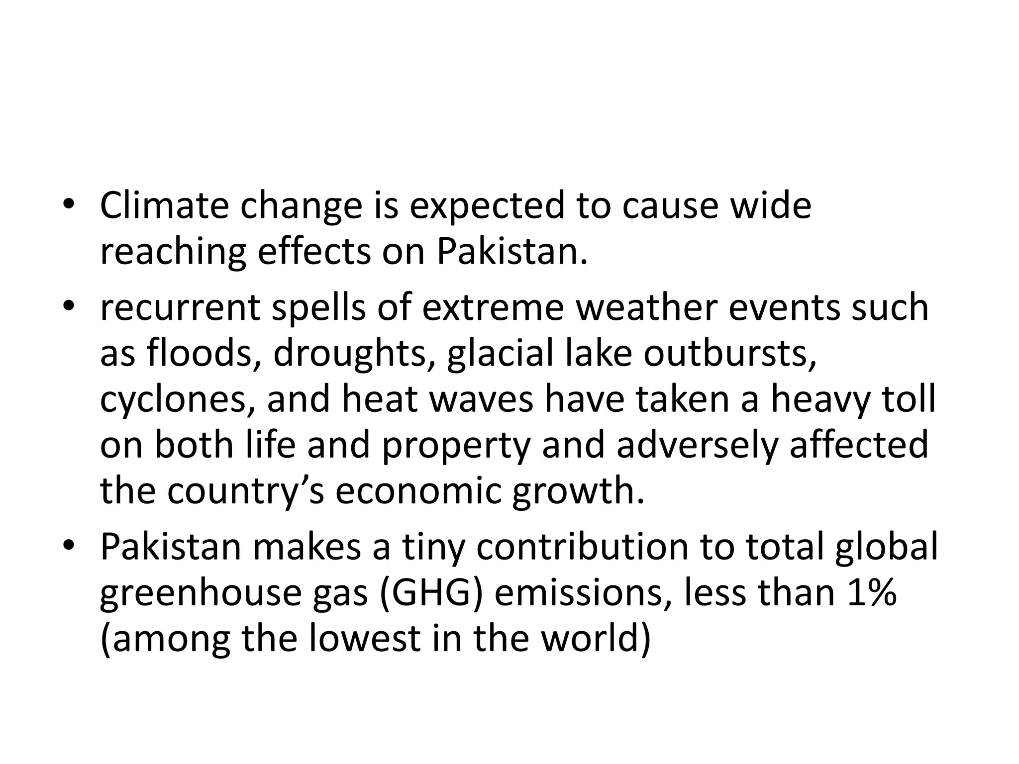 Climate change in pakistan | PPTX