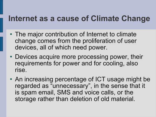 Climate change & Internet | PPT