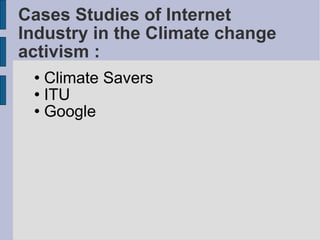 Climate change & Internet | PPT