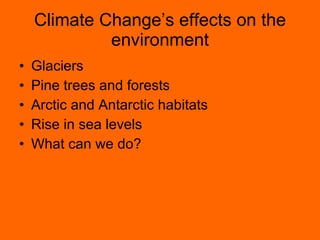 Climate Change and the environment | PPT