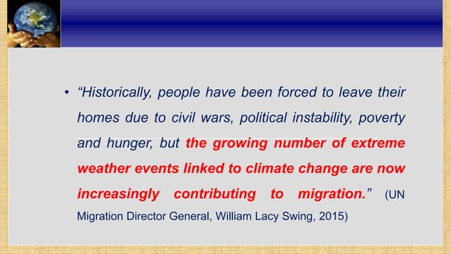Climate change & migration | PPTX | Geography | Science