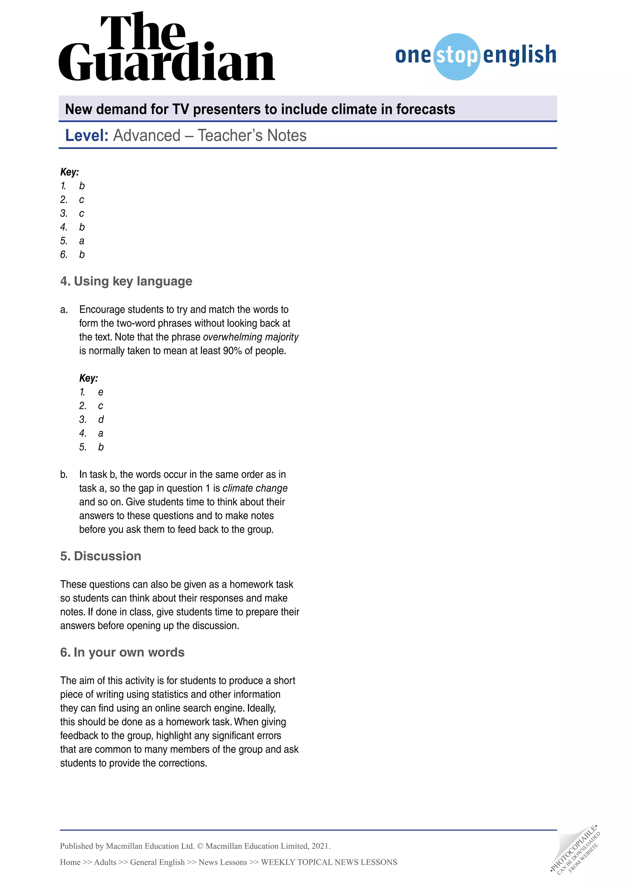 Climate Change news lesson (advanced).pdf