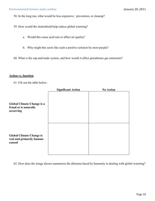 Climate change notes outline | DOCX