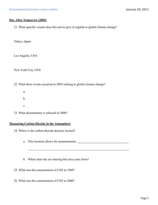 Climate change notes outline | DOCX | Weather | Science