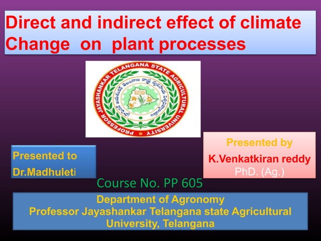 Climate change on plant process | PPTX