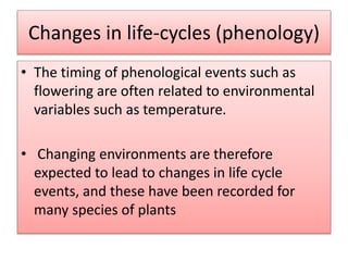 Climate change on plant process | PPTX