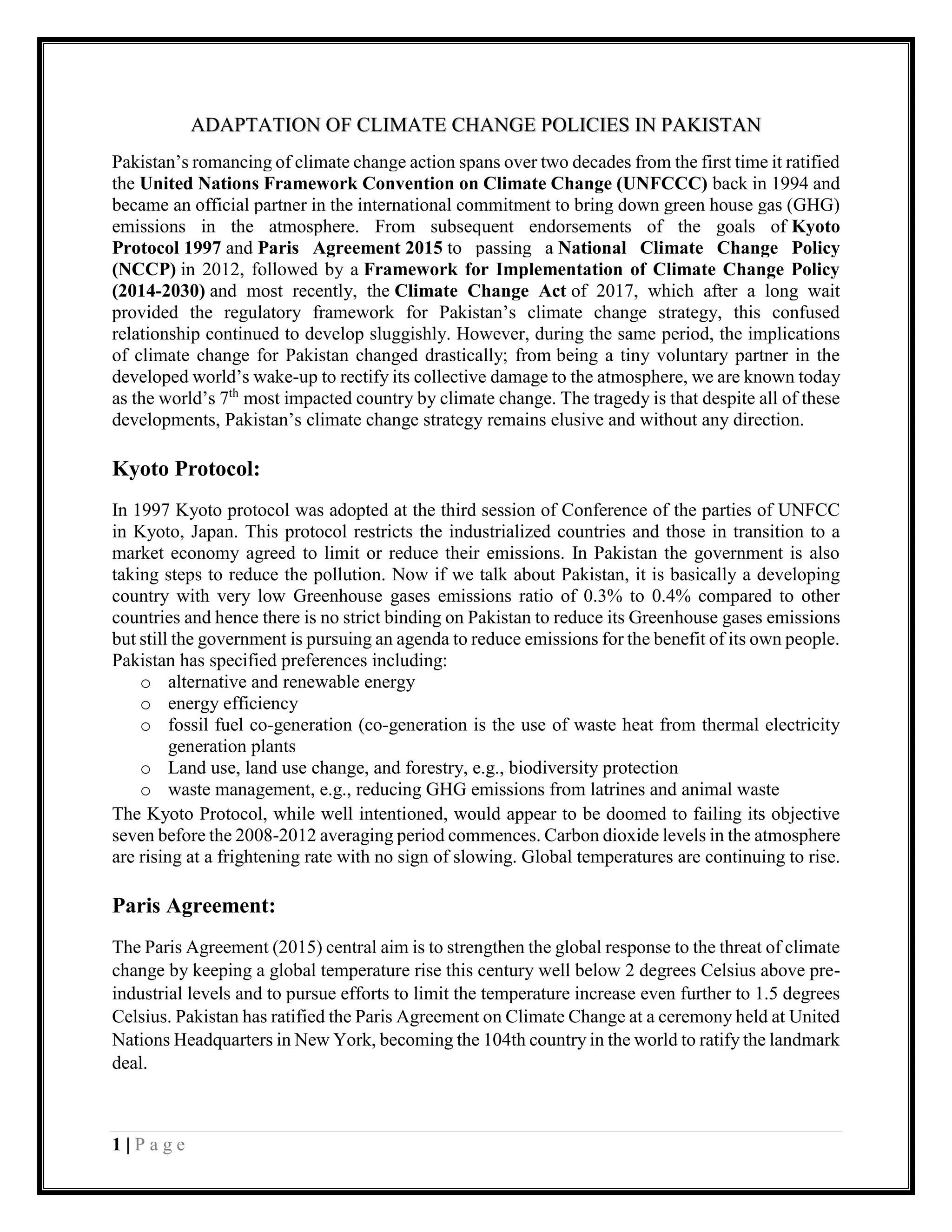 Climate Change Policies.docx | Environment | Science