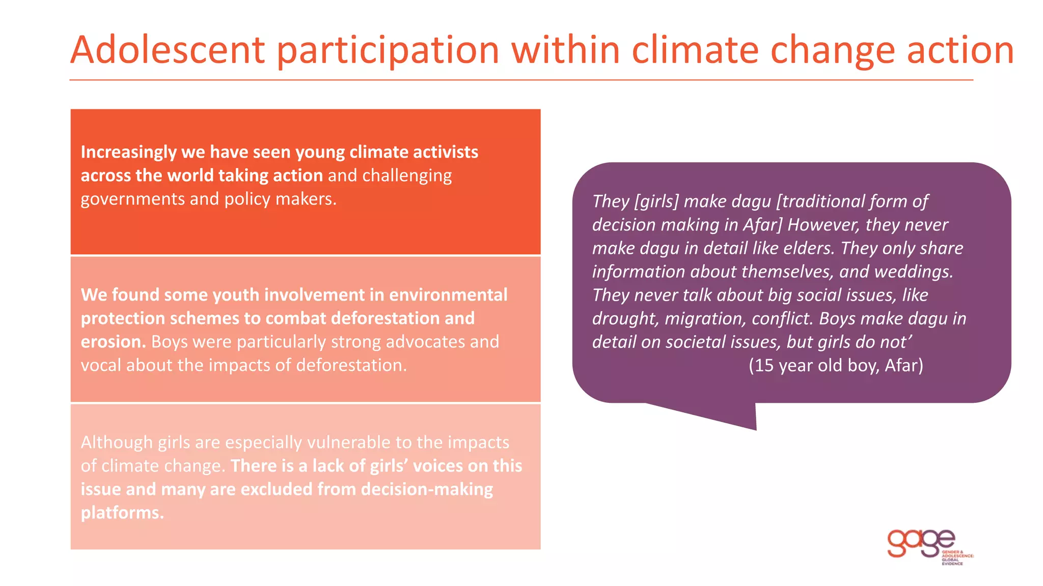 Climate change and its impacts on adolescent capabilities in Ethiopia ...
