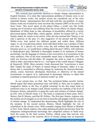 Climate Change Representation in English and Arabic Literature; A ...