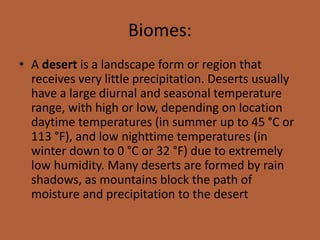 Climate,climate patterns and biomes | PPTX