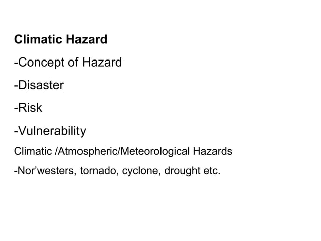 Climate & temperature; climatic hazard | PPT