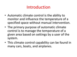 Climate control system in Automotives | PPTX