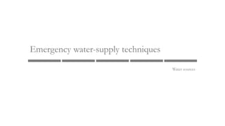 Climate & disaster resilient, water supply and sanitation | PPTX