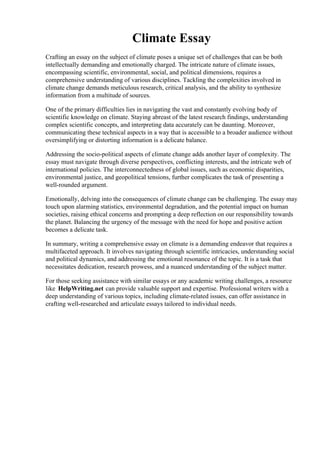 Climate Essay | PDF