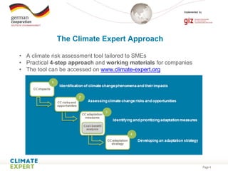 February 13 | Climate Change Risk Analysis – Climate Expert Tool | PPT