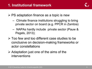Climate finance pauw (die)private sector adaptation&role ccxg gf ...