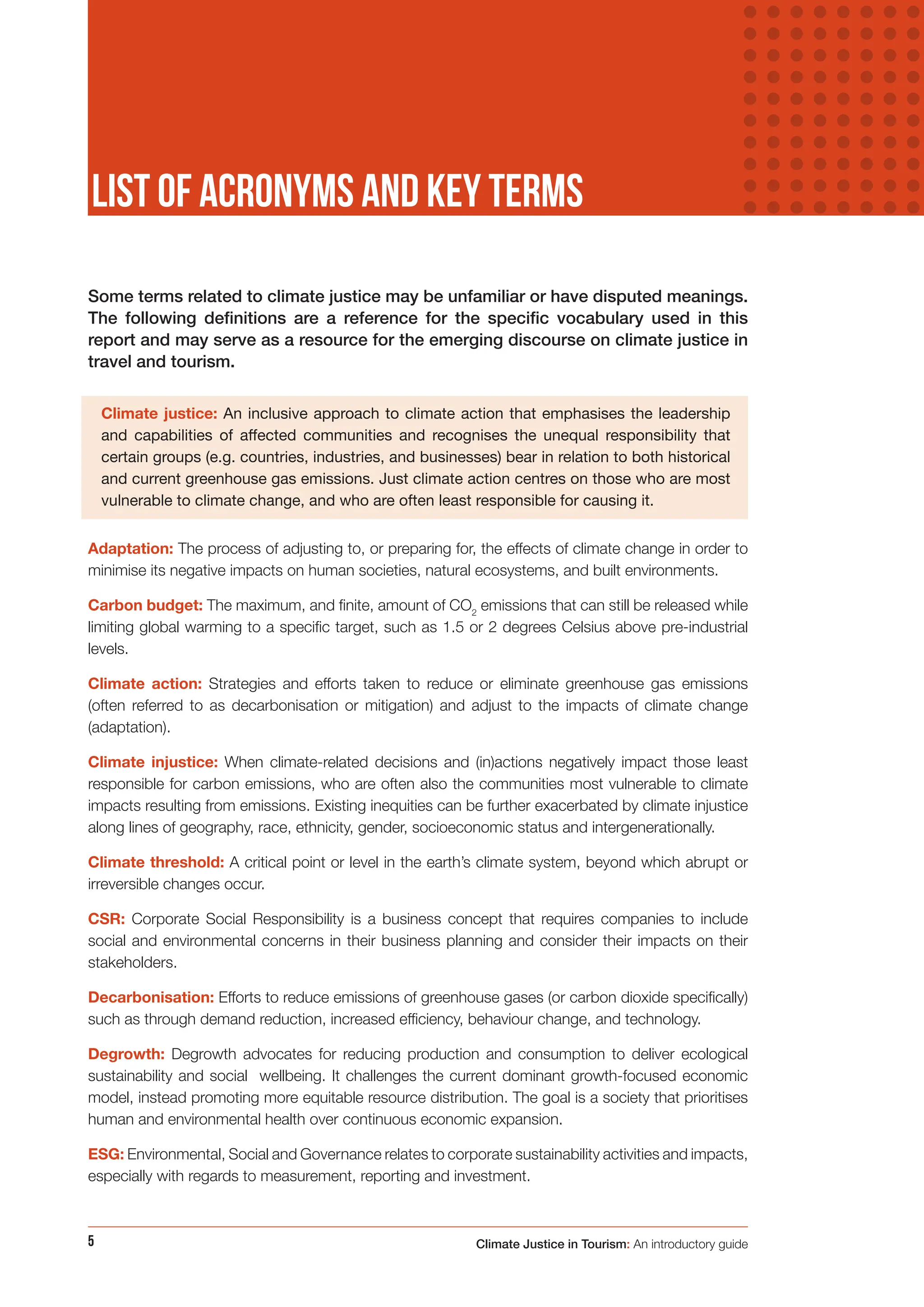 CLIMATE JUSTICE IN TOURISM JULY 2024 An introductory guide | PDF