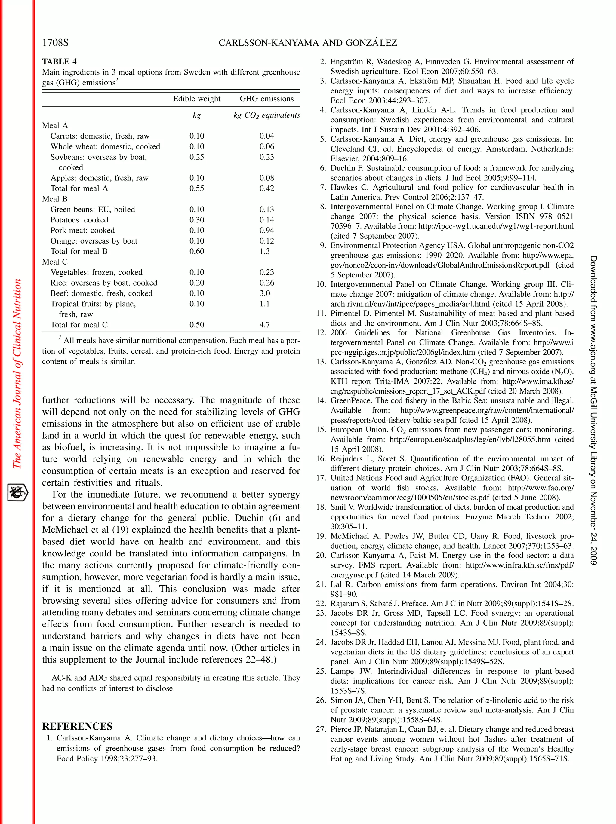 Potential Contribution of Food Choices to Climate Change | PDF