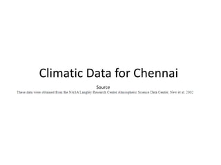 climate of Chennai basic data and simple datamore | PPTX