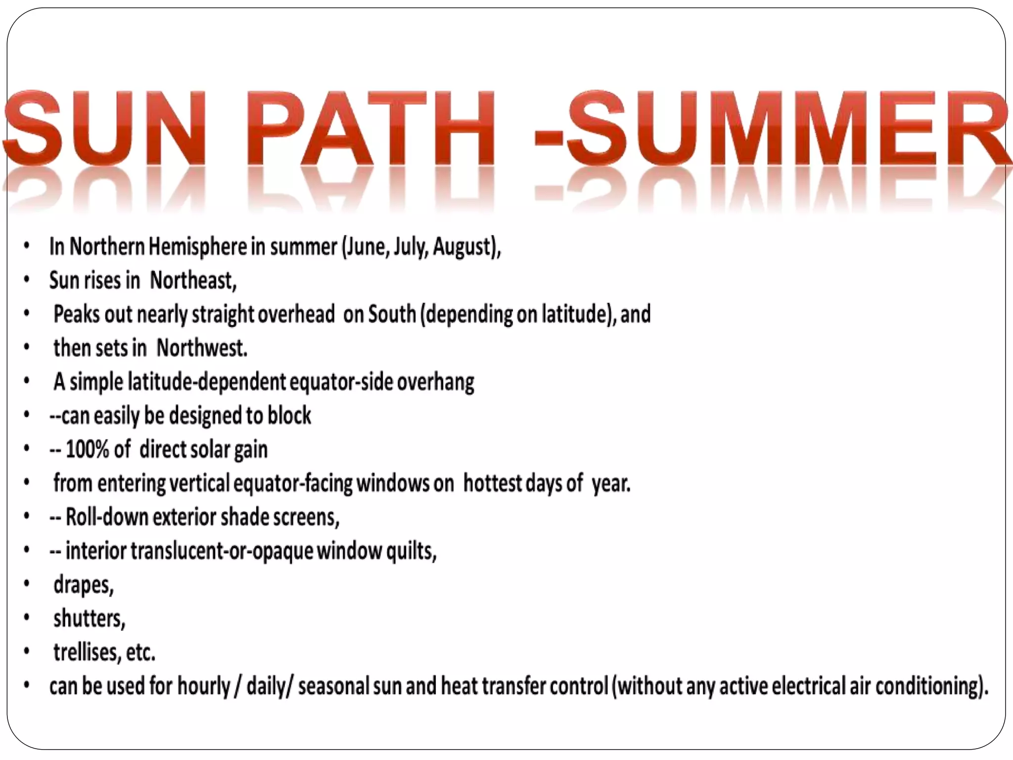SUN PATH-CLIMATOLOGY-NORTH SUN -SOUTH SUN | PPTX