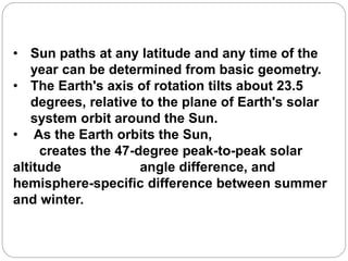 SUN PATH-CLIMATOLOGY-NORTH SUN -SOUTH SUN | PPTX