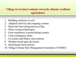 Climate resilient agriculture adaptation and mitigation strategies | PPT