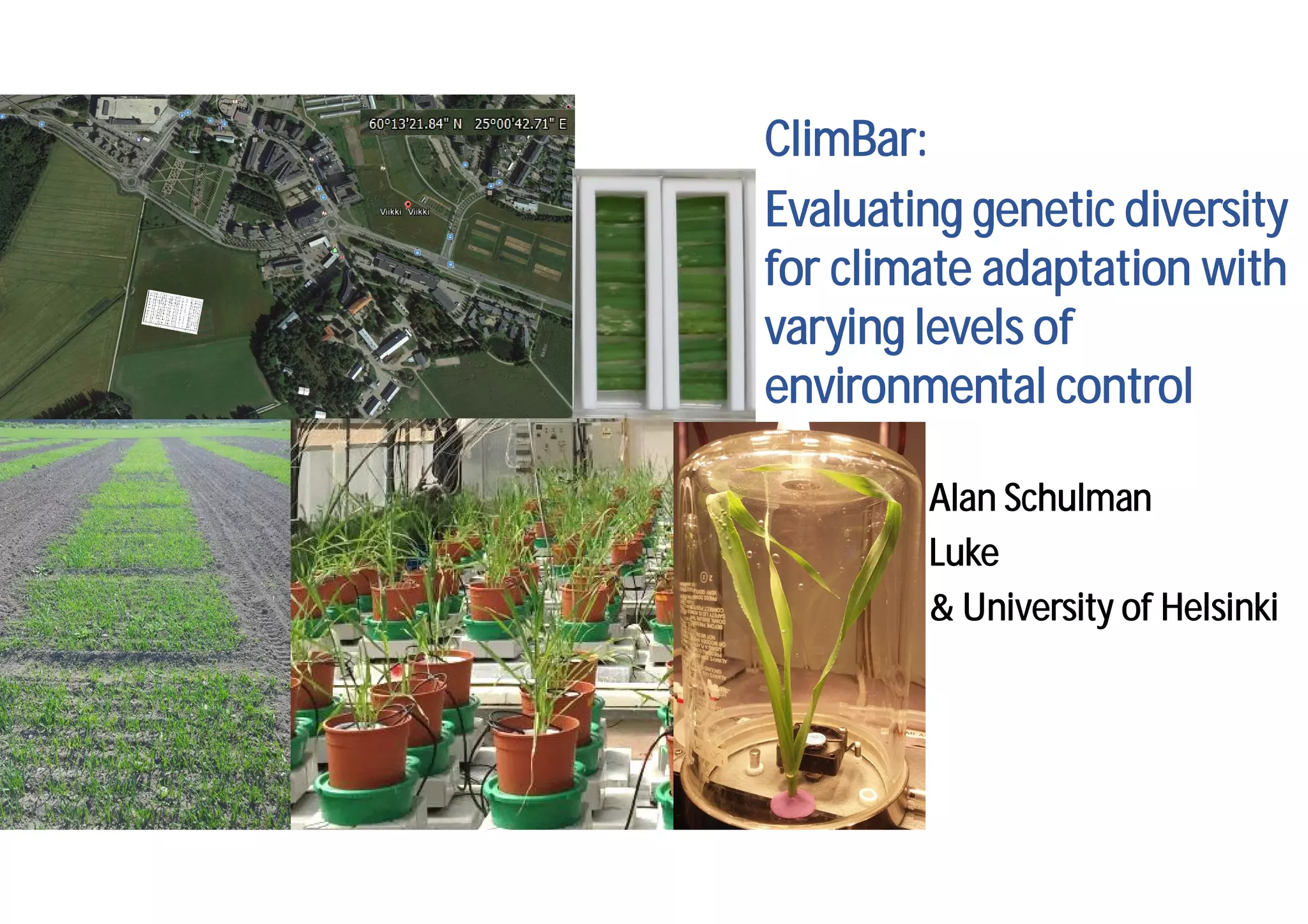 Climate resilient crop cultivars in the view point of physiology and genetics aspects | PPT