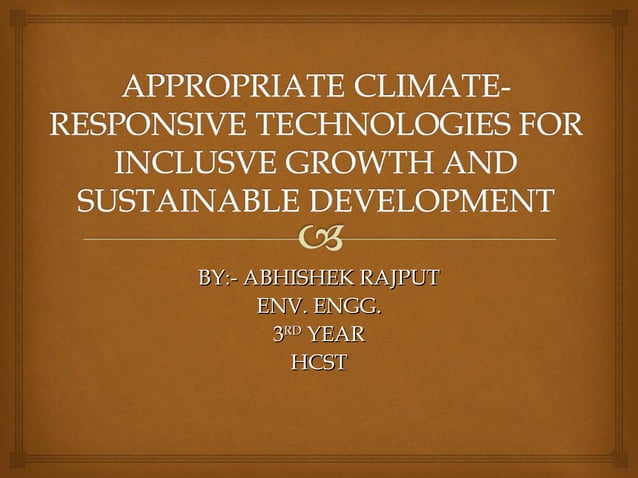 Climate responsive tech | PPT