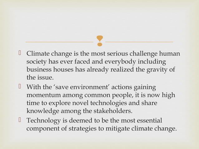 Climate responsive tech | PPT