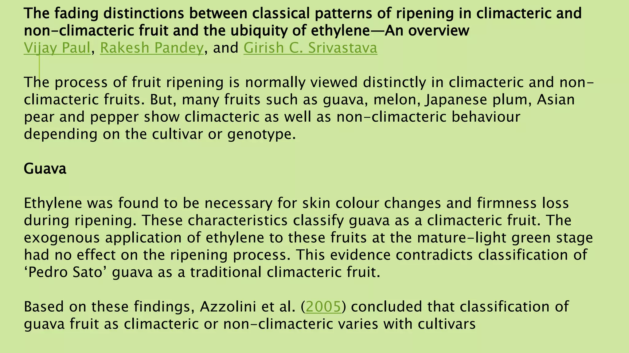 Climacteric and Non-Climacteric Fruits | PPTX