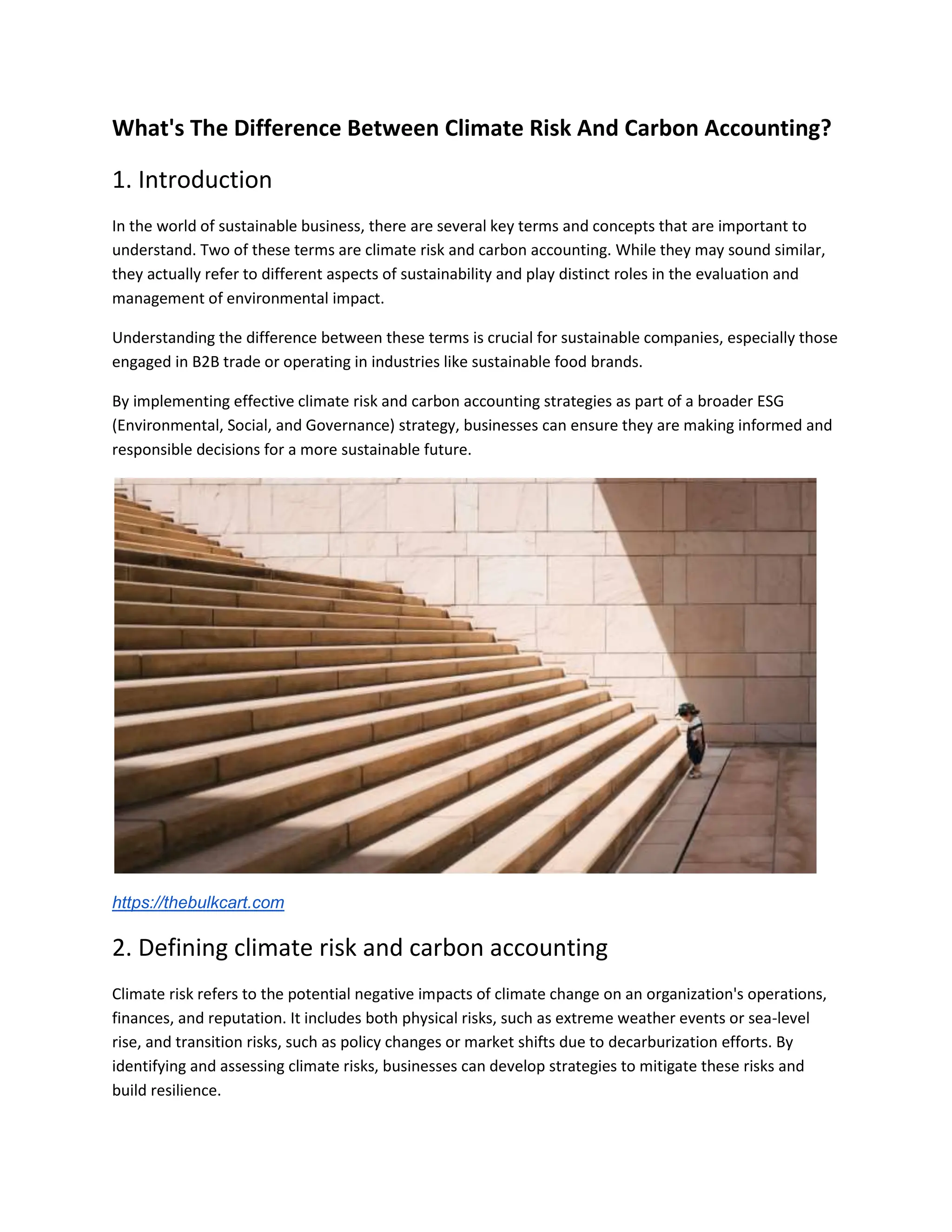 What's The Difference Between Climate Risk And Carbon Accounting? | PDF
