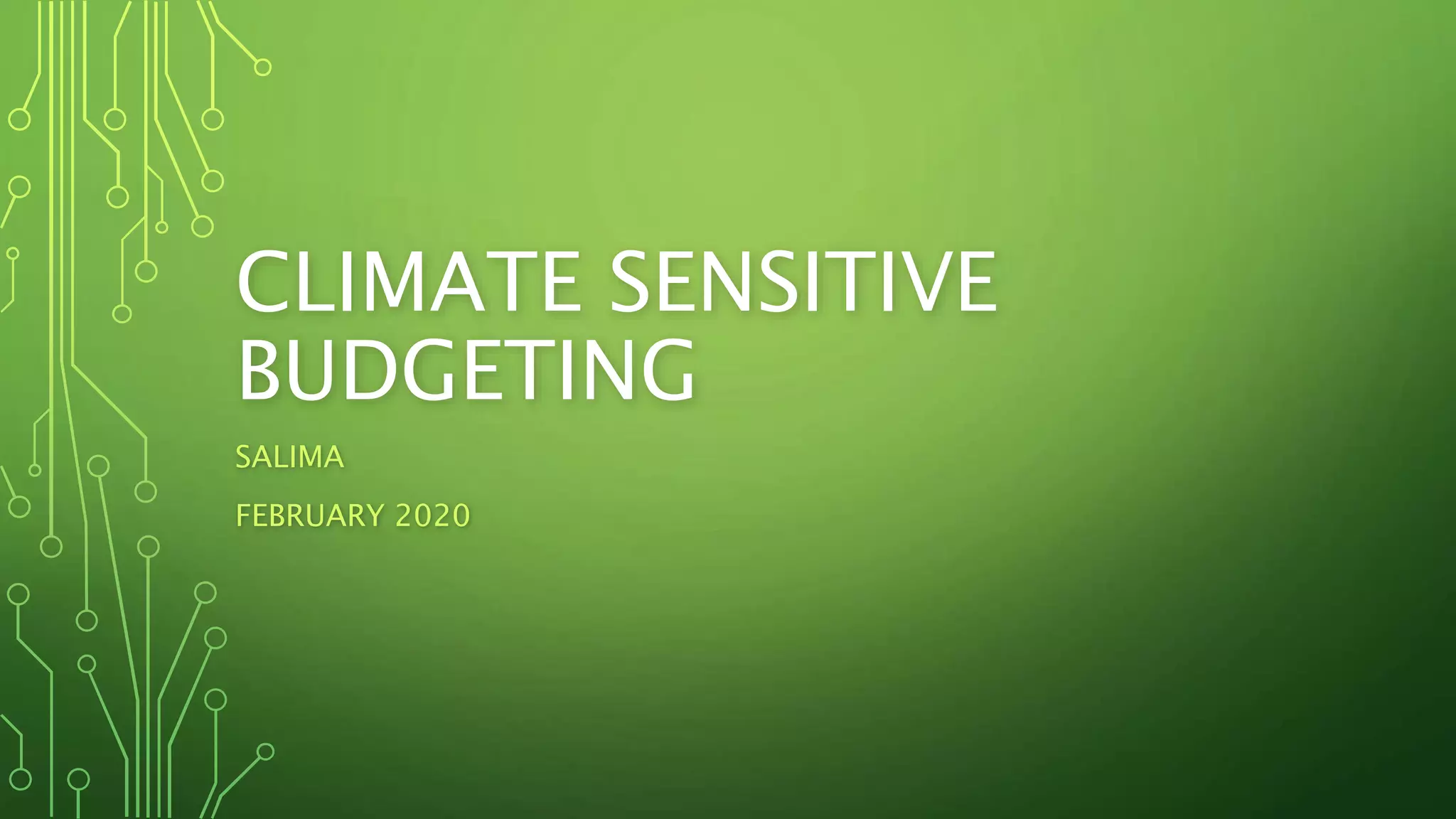 Climate sensitive budgeting | PPT