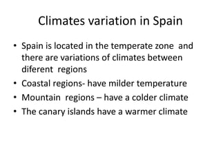 Climates of spain | PPTX | Weather | Science