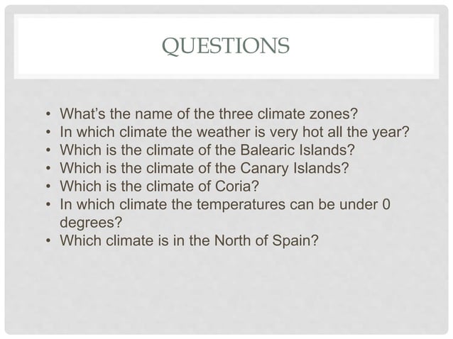 Climate's zones and climates of spain | PPTX | Weather | Science