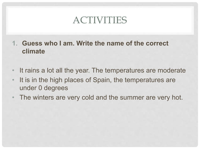 Climate's zones and climates of spain | PPTX | Weather | Science