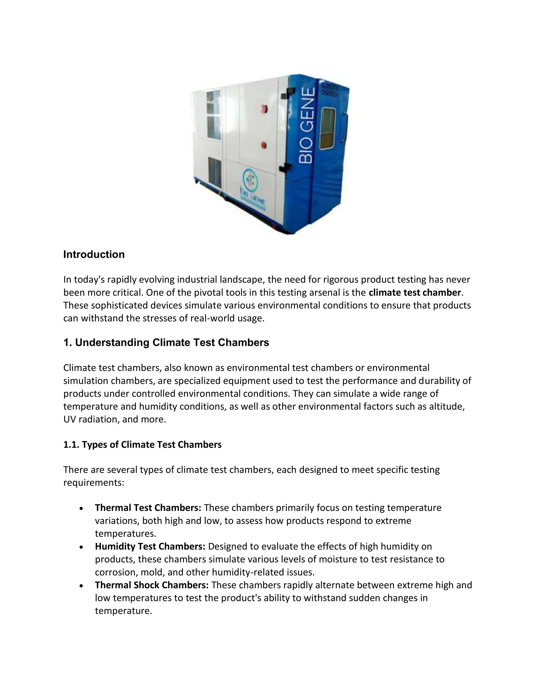 The Evolution and Importance of Climate Test Chambers in Modern ...