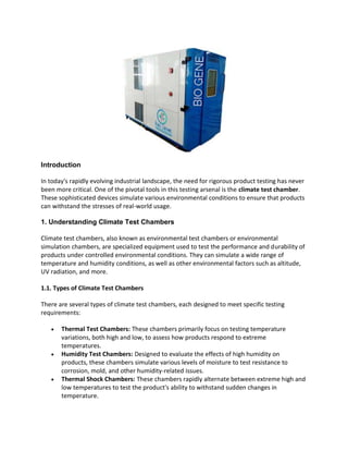 The Evolution and Importance of Climate Test Chambers in Modern ...