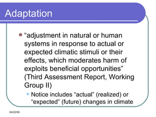 VULNERABILITY AND ADAPTATION | PPT
