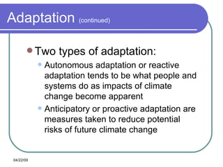 VULNERABILITY AND ADAPTATION | PPT