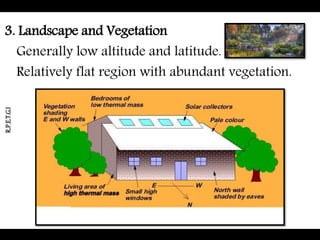 "warm and humid" climate and their designs | PPTX