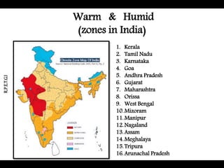 "warm and humid" climate and their designs | PPTX