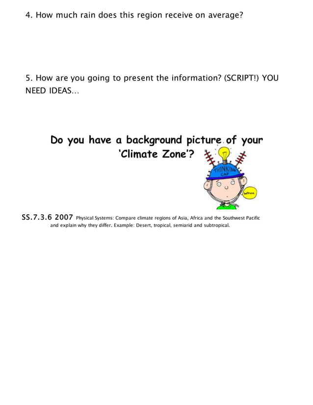 Climate Zone Project (EDCI | DOCX | Geography | Science