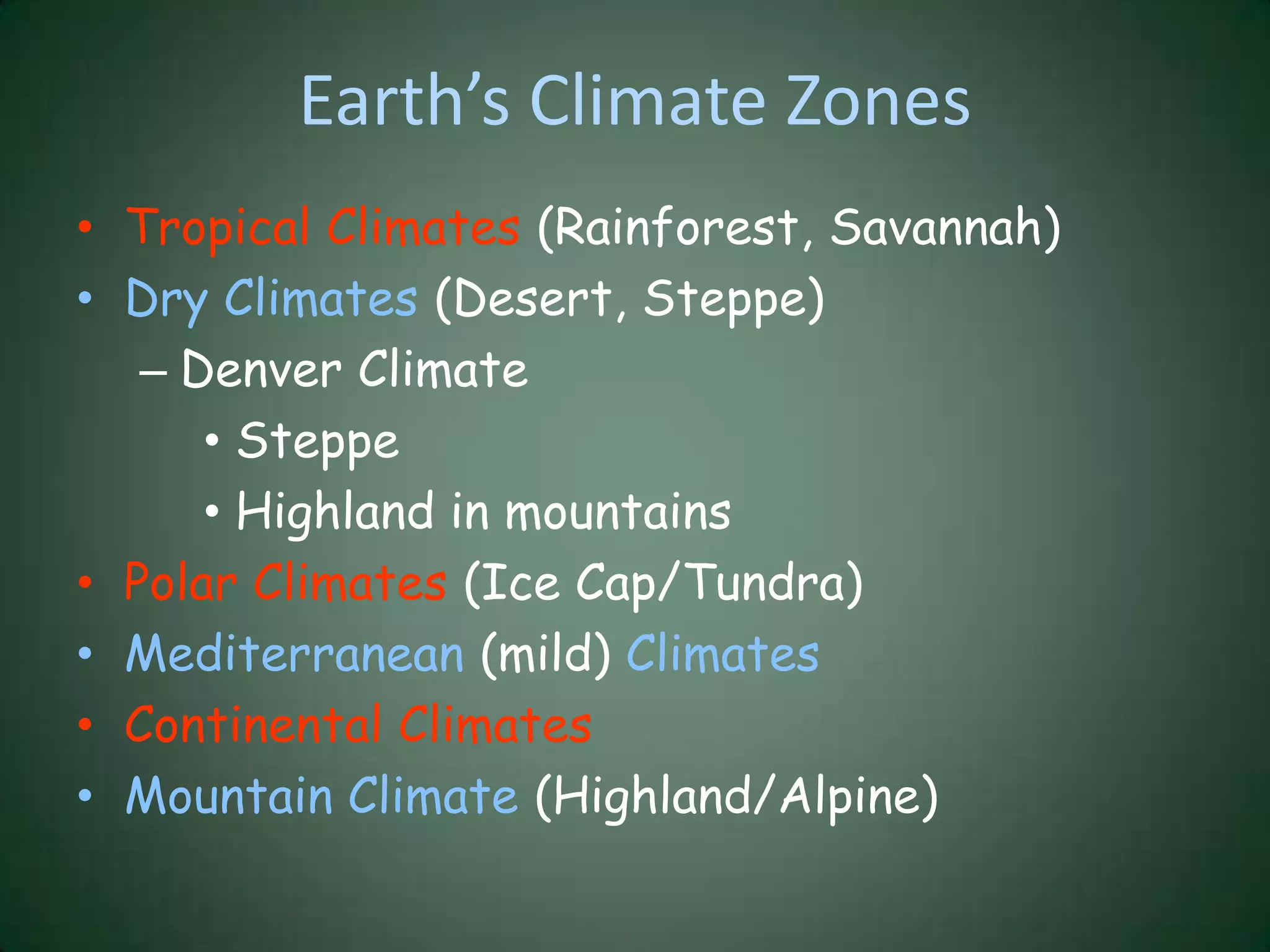 Climate Zones | PPTX | Geography | Science