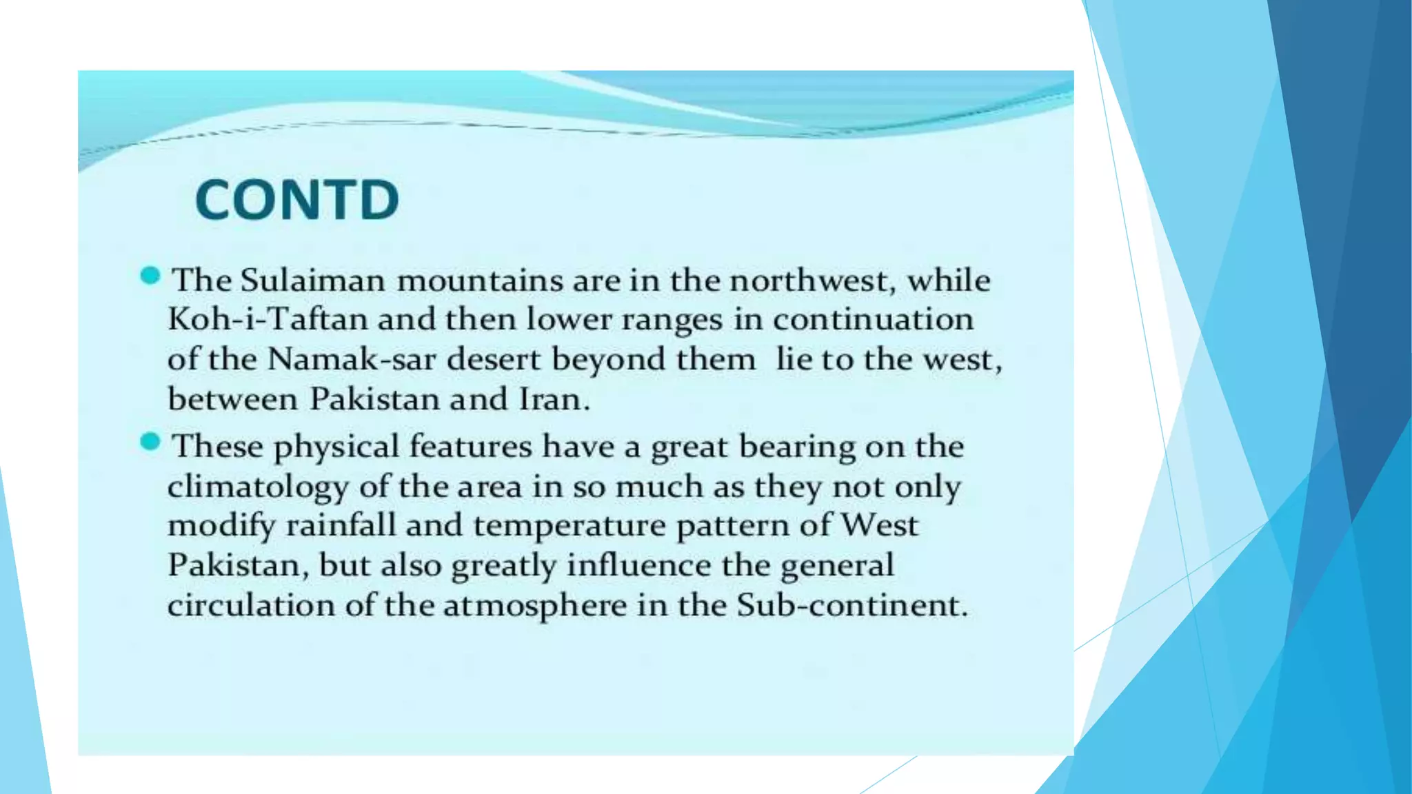 Climate zones of pakistan A Lecture By Mr Allah Dad Khan Former DG ...