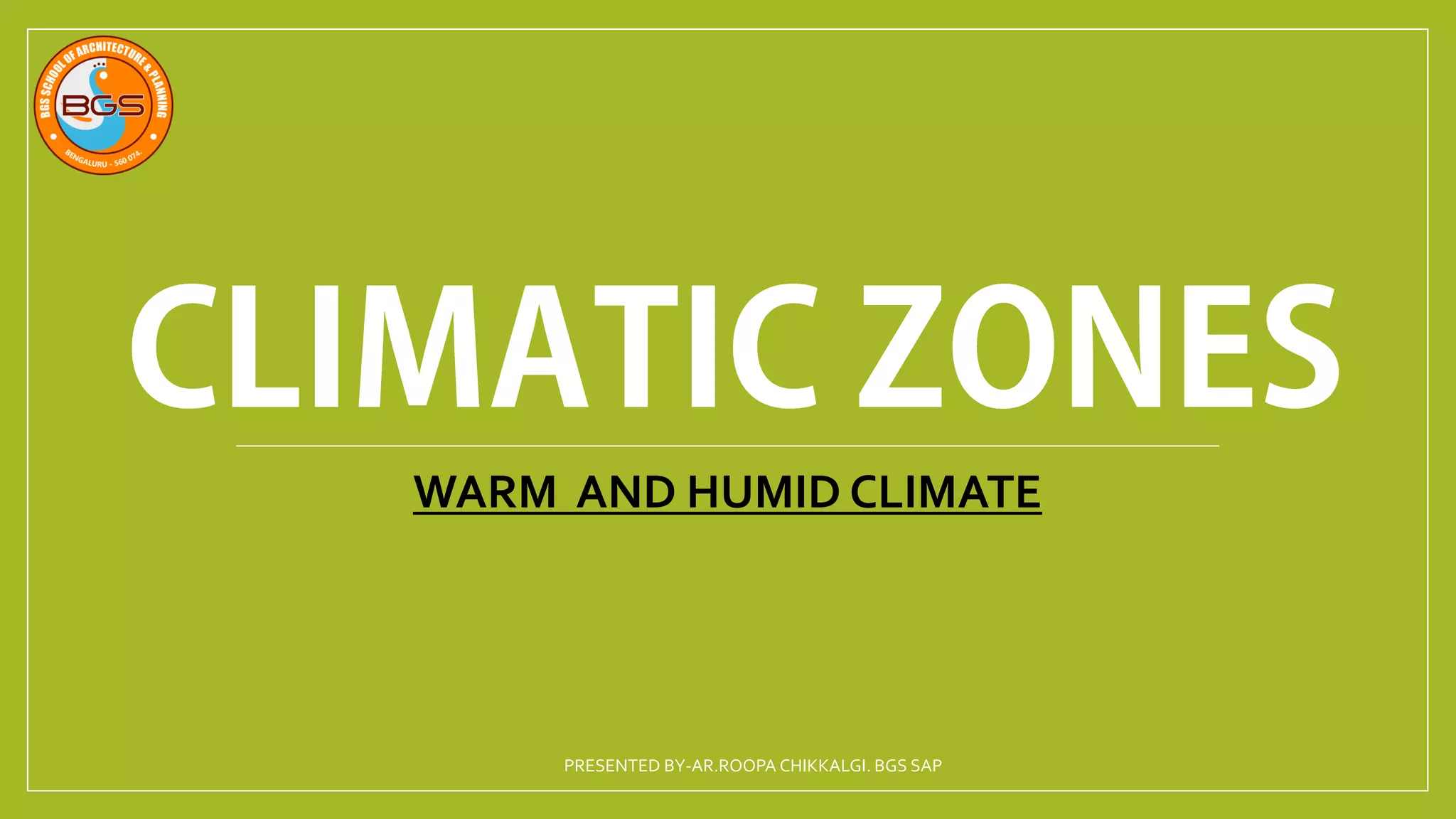 Climatic zones. warm and humid | PDF