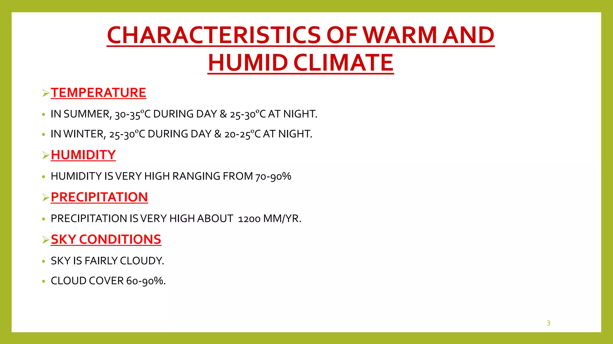 Climatic zones. warm and humid | PDF