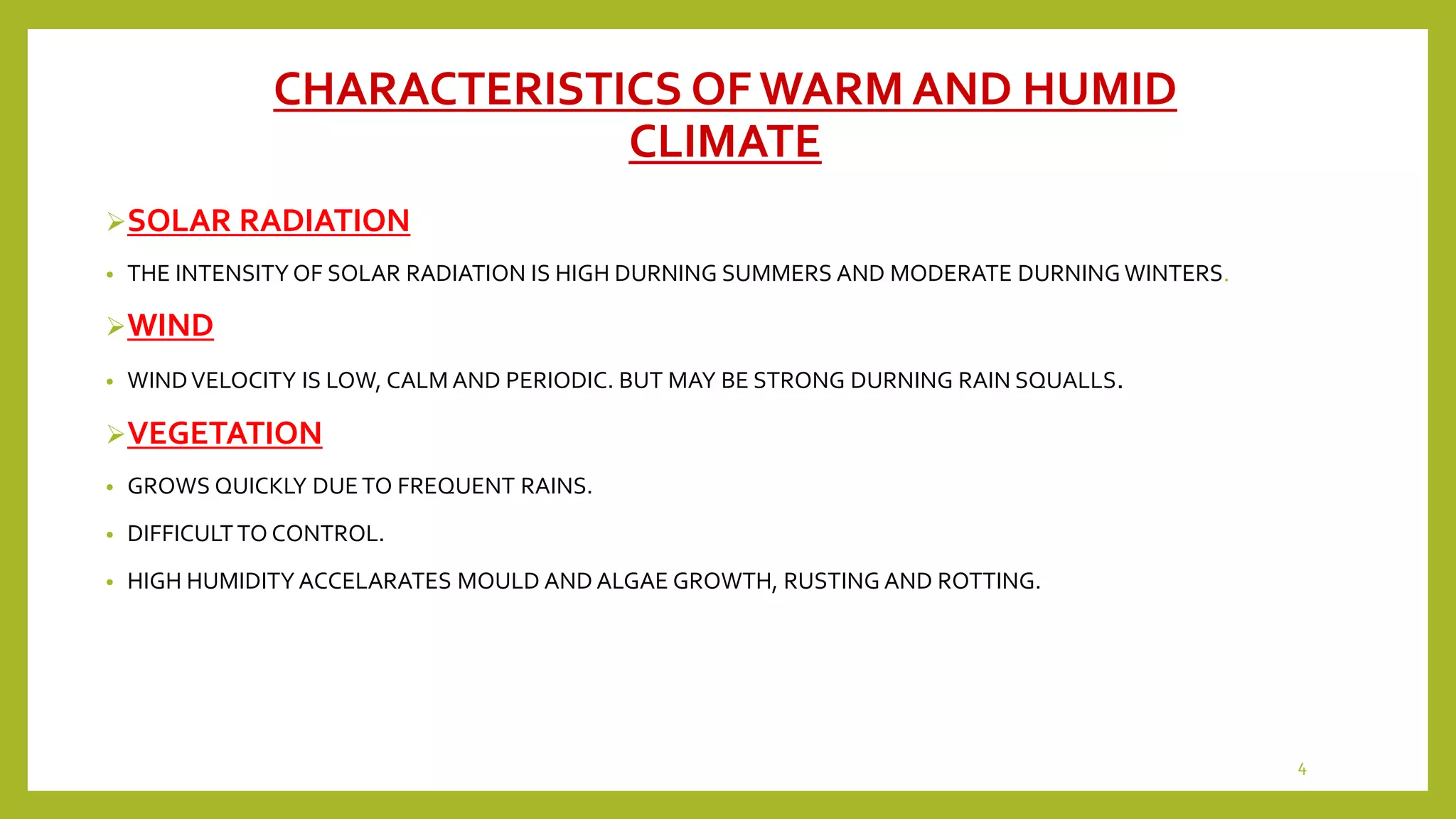 Climatic zones. warm and humid | PDF