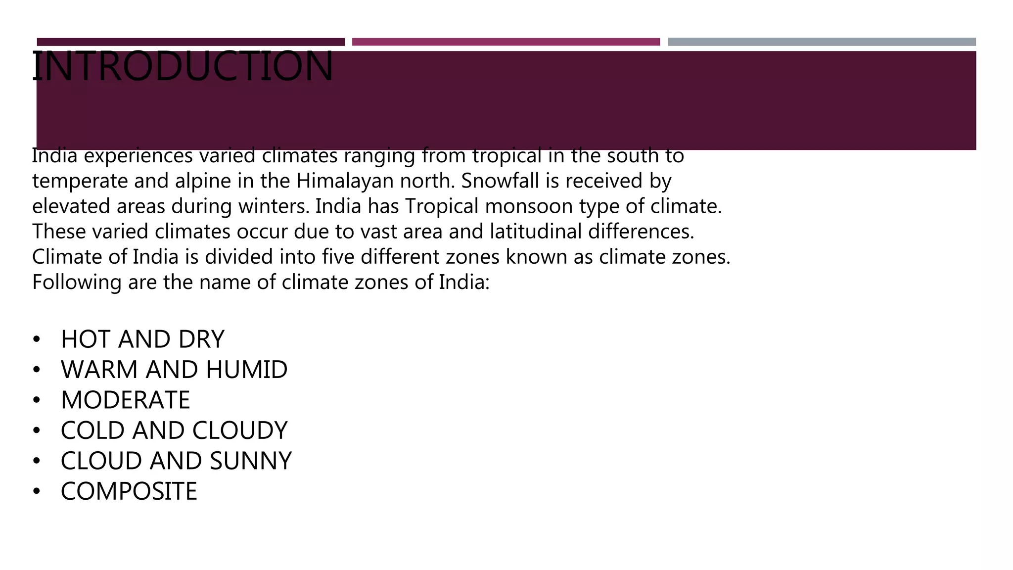 Climatic zones in india | PPTX