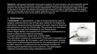 Solar radiation- Heliometer and Solarimeter | PPT